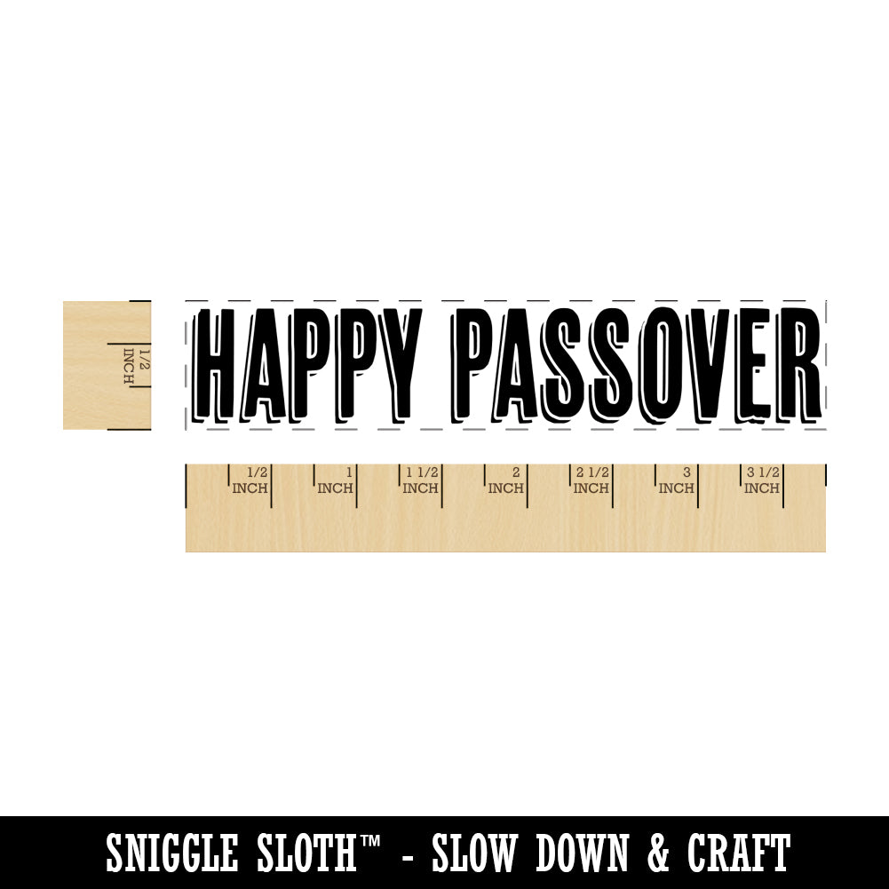 Happy Passover Drop Shadow Rectangle Rubber Stamp For Stamping Crafting Michaels