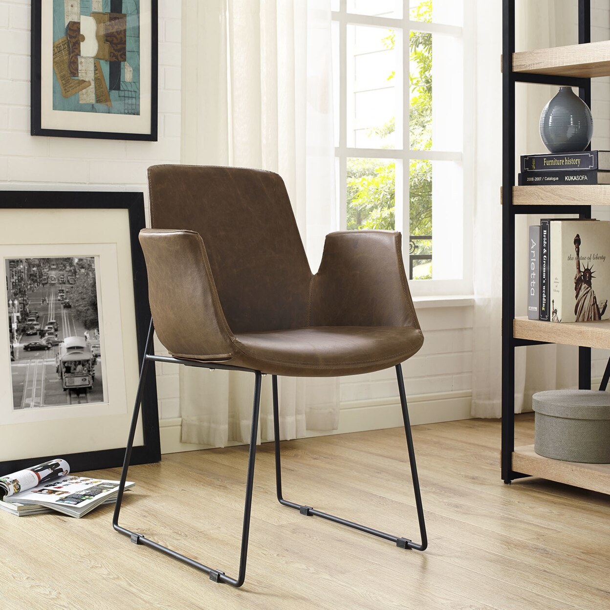 Modway Aloft Dining Armchair-EEI-1806, Color: Brown, Size: 23.500 ...