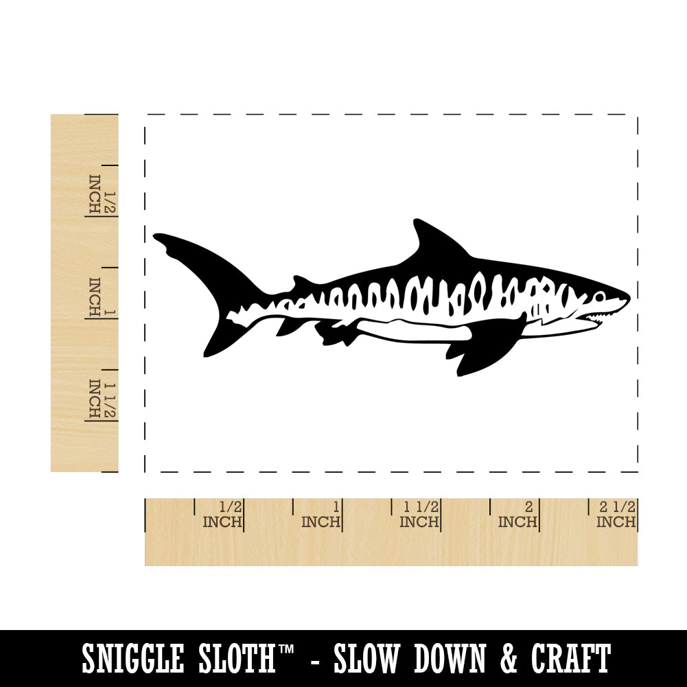 Striped Tiger Shark Rectangle Rubber Stamp for Stamping Crafting | Michaels