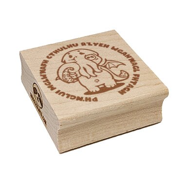 Cute Sleepy Baby Cthulhu Monster Square Rubber Stamp for Stamping ...