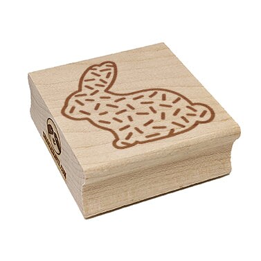 Bunny Side Profile Pattern Sprinkles Easter Square Rubber Stamp for ...