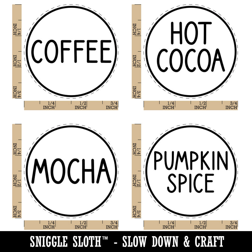 Flavor Scent Labels Coffee Mocha Hot Cocoa Pumpkin Spice Rubber Stamp ...