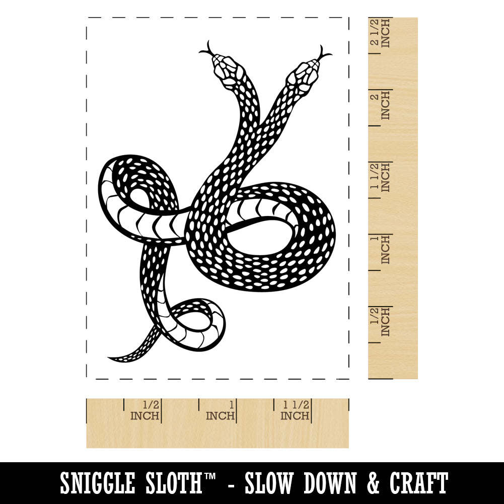 Two Headed Snake Serpent Rectangle Rubber Stamp for Stamping Crafting ...