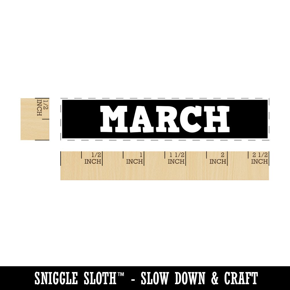 Month March Bold Rectangle Rubber Stamp for Stamping Crafting | Michaels