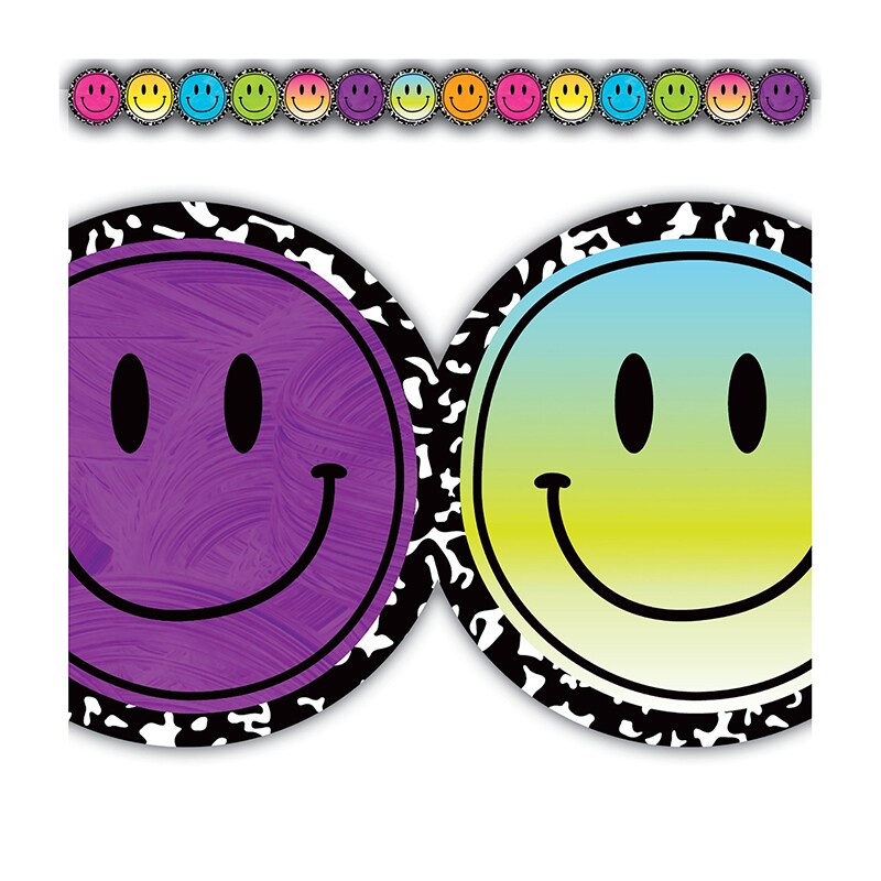 Brights 4Ever Smiley Faces Die-Cut Border Trim, 35 Feet | Michaels