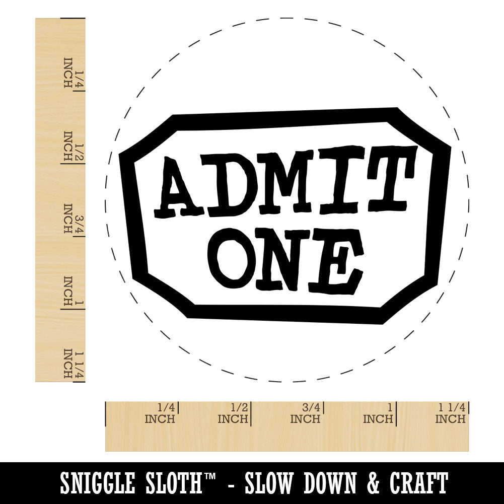 Admit One Movie Theater Ticket Rubber Stamp for Stamping Crafting ...