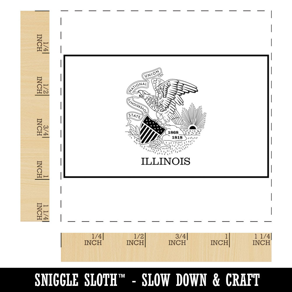 Illinois State Flag Square Rubber Stamp for Stamping Crafting | Michaels