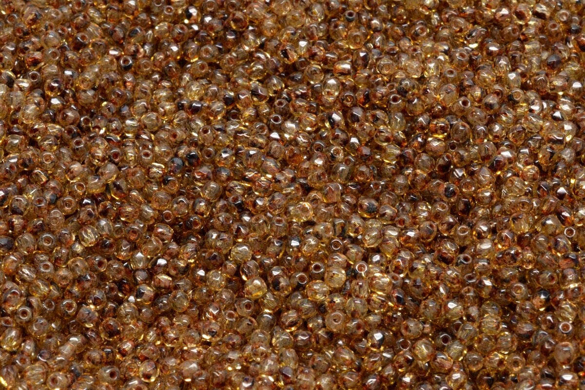 2mm Czech Fire Polish Beads, Crystal Travertin, 50 pieces | Michaels