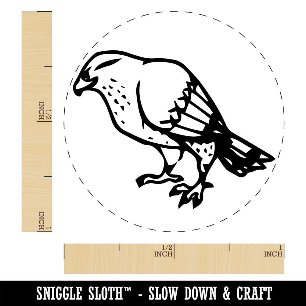 Standing Hawk Falcon Bird of Prey Rubber Stamp for Stamping Crafting ...