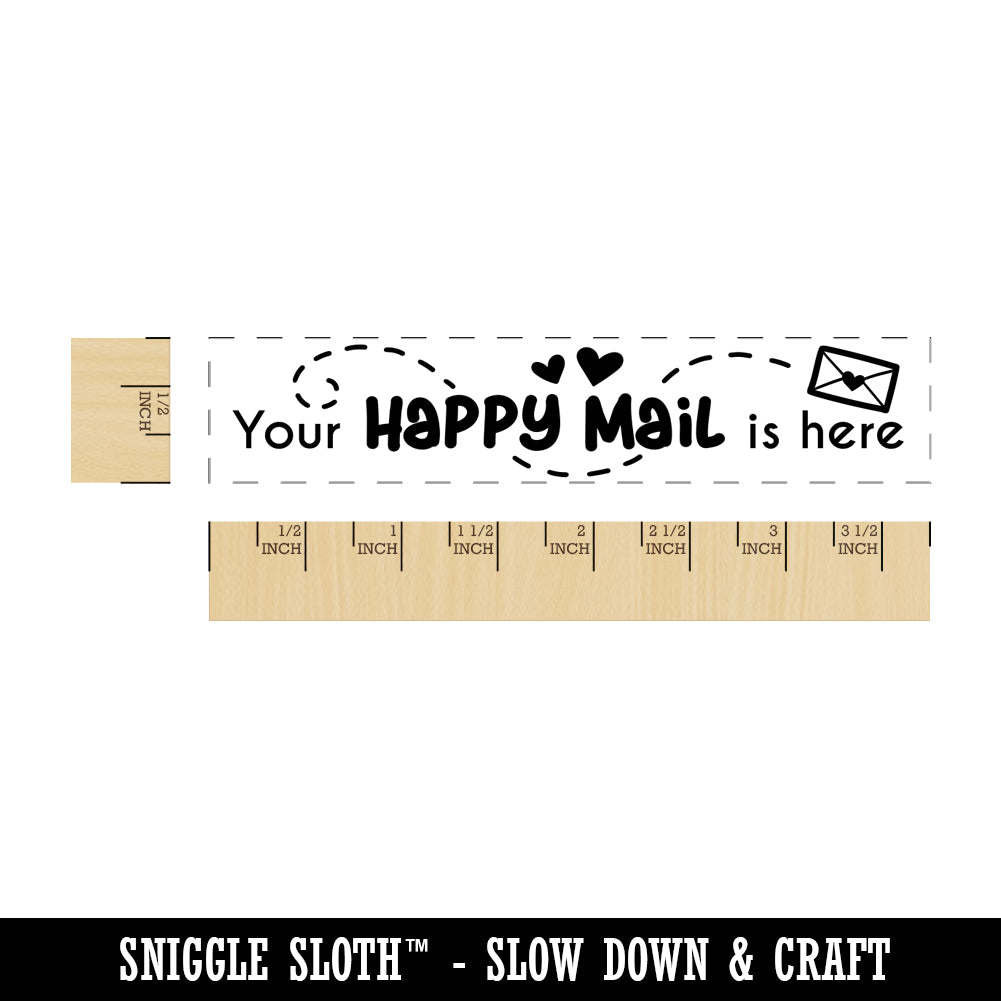 Your Happy Mail is Here Envelope with Heart Rectangle Rubber Stamp for ...