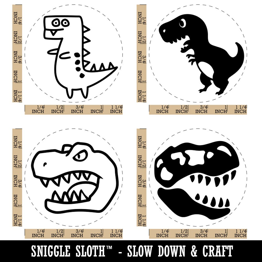 Tyrannosaurus Rex T-Rex Head Skull Fun Rubber Stamp Set for Stamping ...