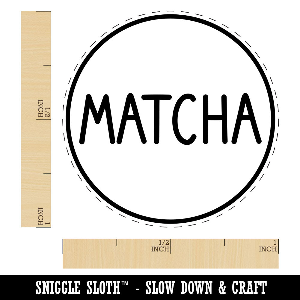 Matcha Flavor Scent Rounded Text Green Tea Rubber Stamp for Stamping ...