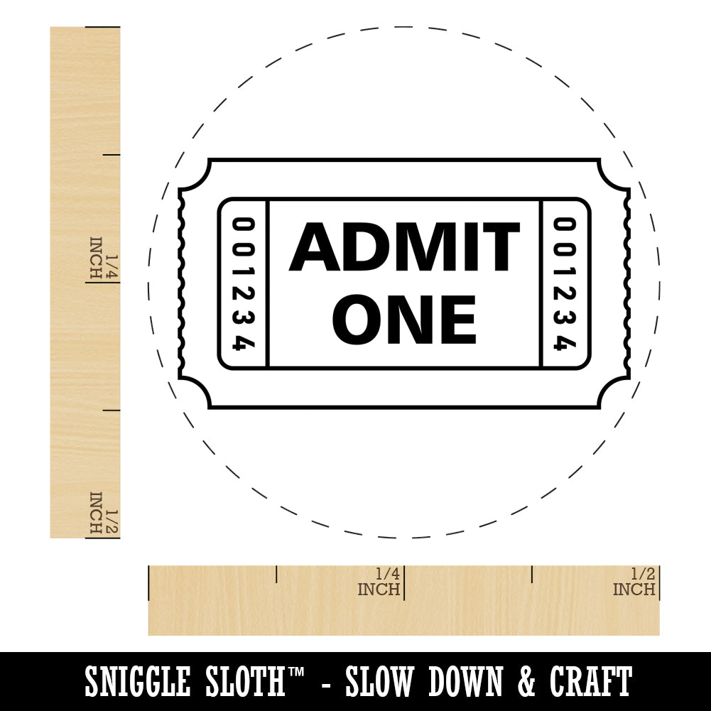 Classic Admit One Movie Raffle Ticket Rubber Stamp for Stamping ...