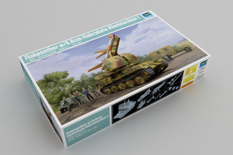 Trumpeter 1/35 FLAKPANTHER W/8.8CM FLAK RHEIN I 1/35 Plastic Model ...