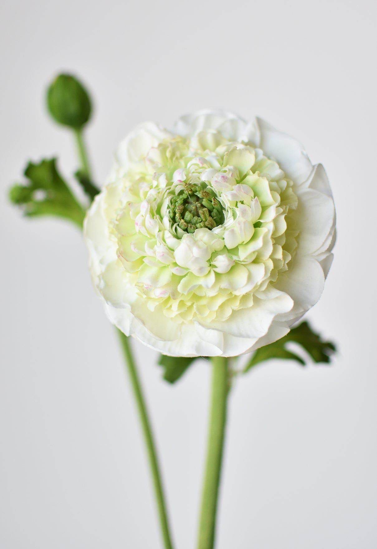 21" Faux Double Ruffled Ranunculus Stem White | Michaels