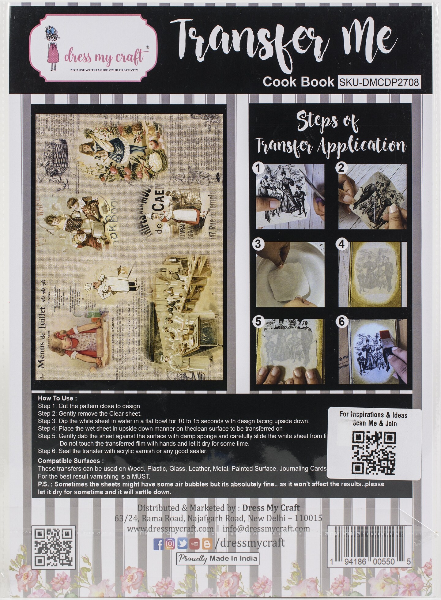 Dress My Craft Transfer Me Sheet A4-Cook Book | Michaels