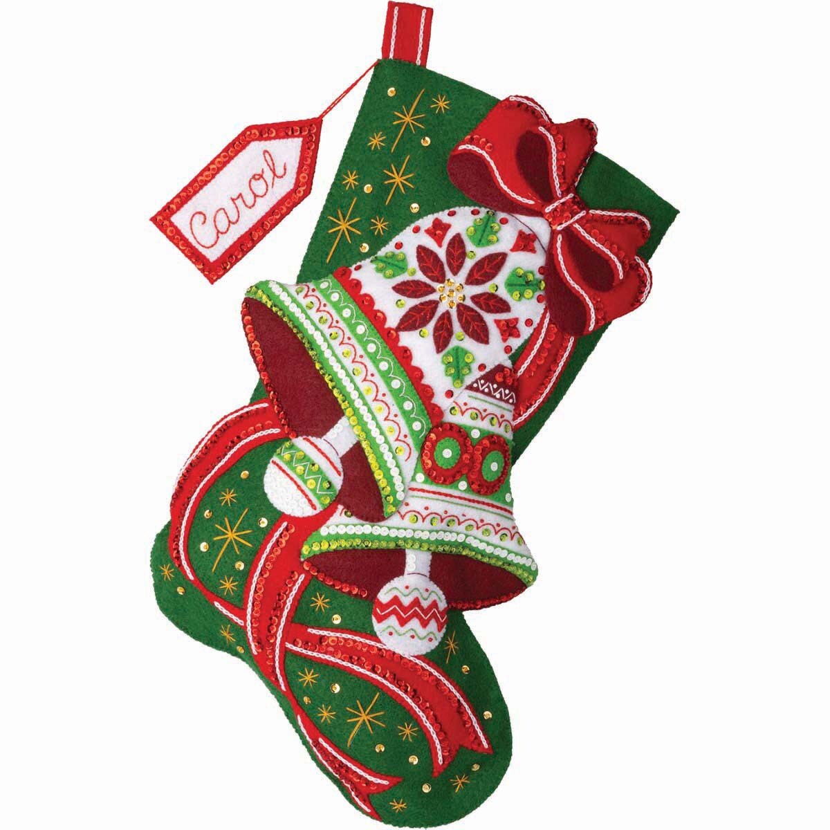 Bucilla Poinsettia Bells Stocking Kit | Michaels