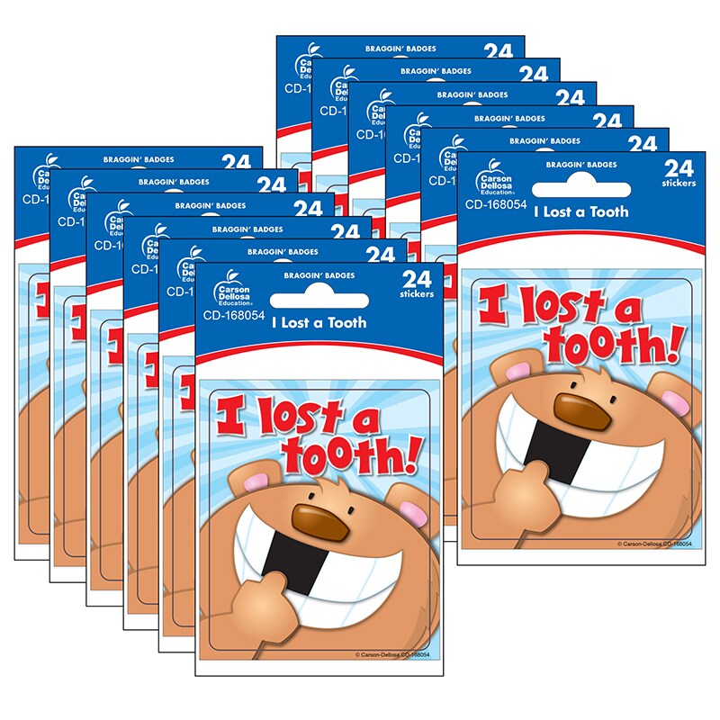 I Lost a Tooth Motivational Stickers, 24 Per Pack, 12 Packs | Michaels