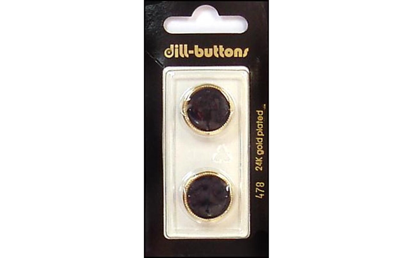 Dill Buttons 18mm 2pc Shank Black/Gold | Michaels