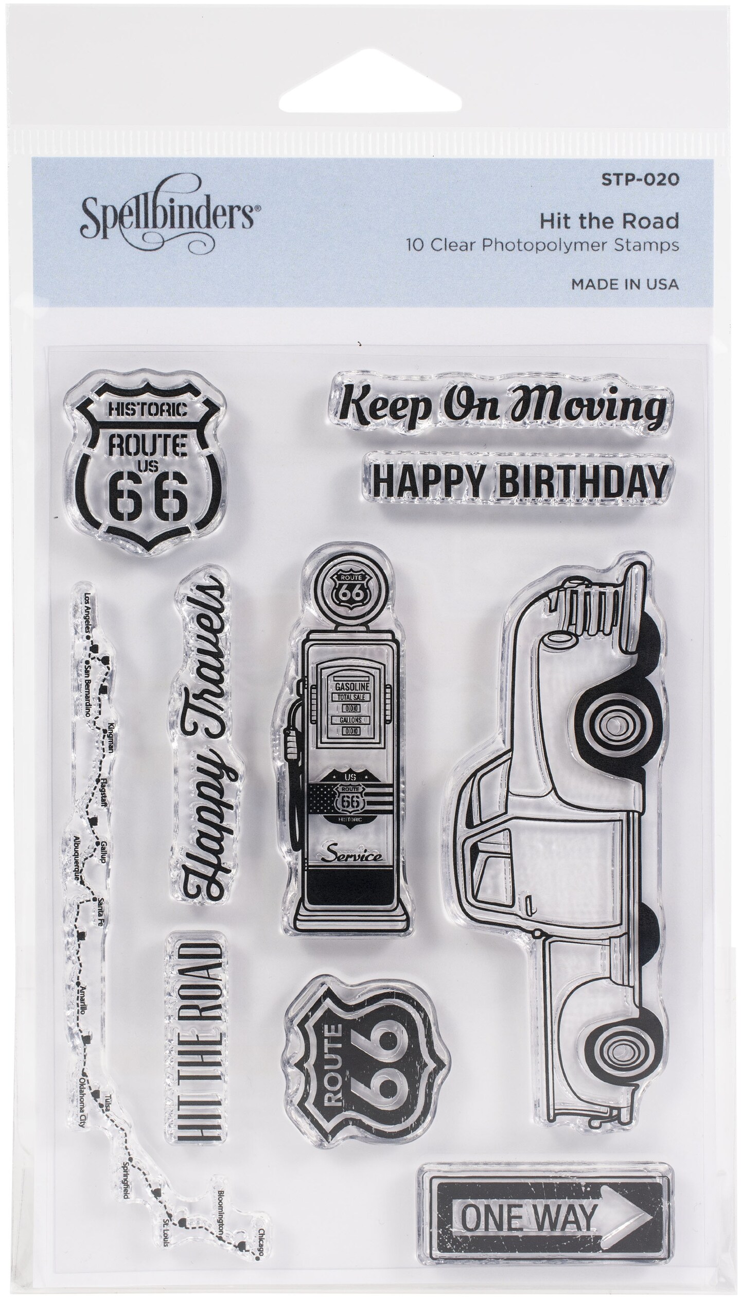Spellbinders Clear Acrylic Stamps-Hit The Road | Michaels