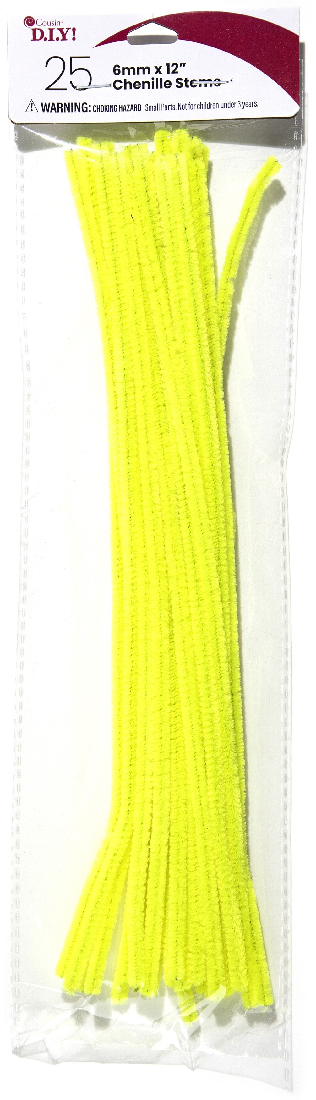 Cousindiy Chenille Stems 6Mmx12" 25/Pkg-Yellow | Michaels