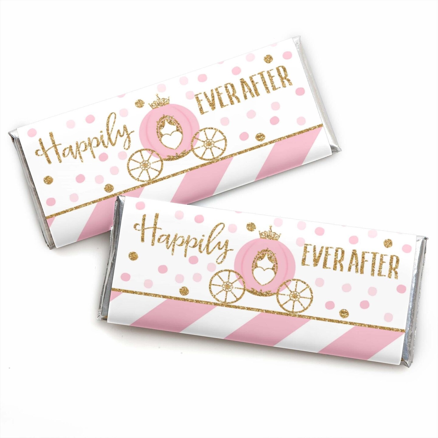 Big Dot of Happiness Little Princess Crown - Candy Bar Wrapper Pink and ...