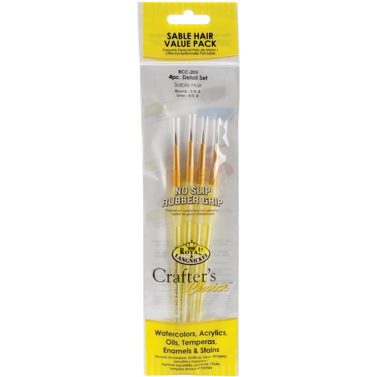 Crafter's Choice Sable Brush Set 4/Pkg-4/Pkg | Michaels