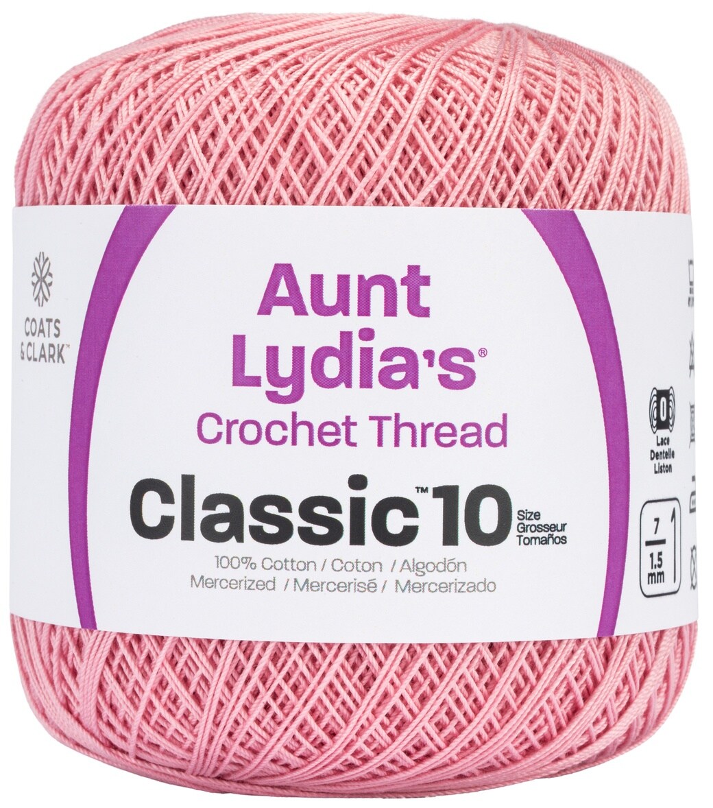 Aunt Lydia's Classic Crochet Thread Size 10-Soft Mauve, Count: 1, Model ...