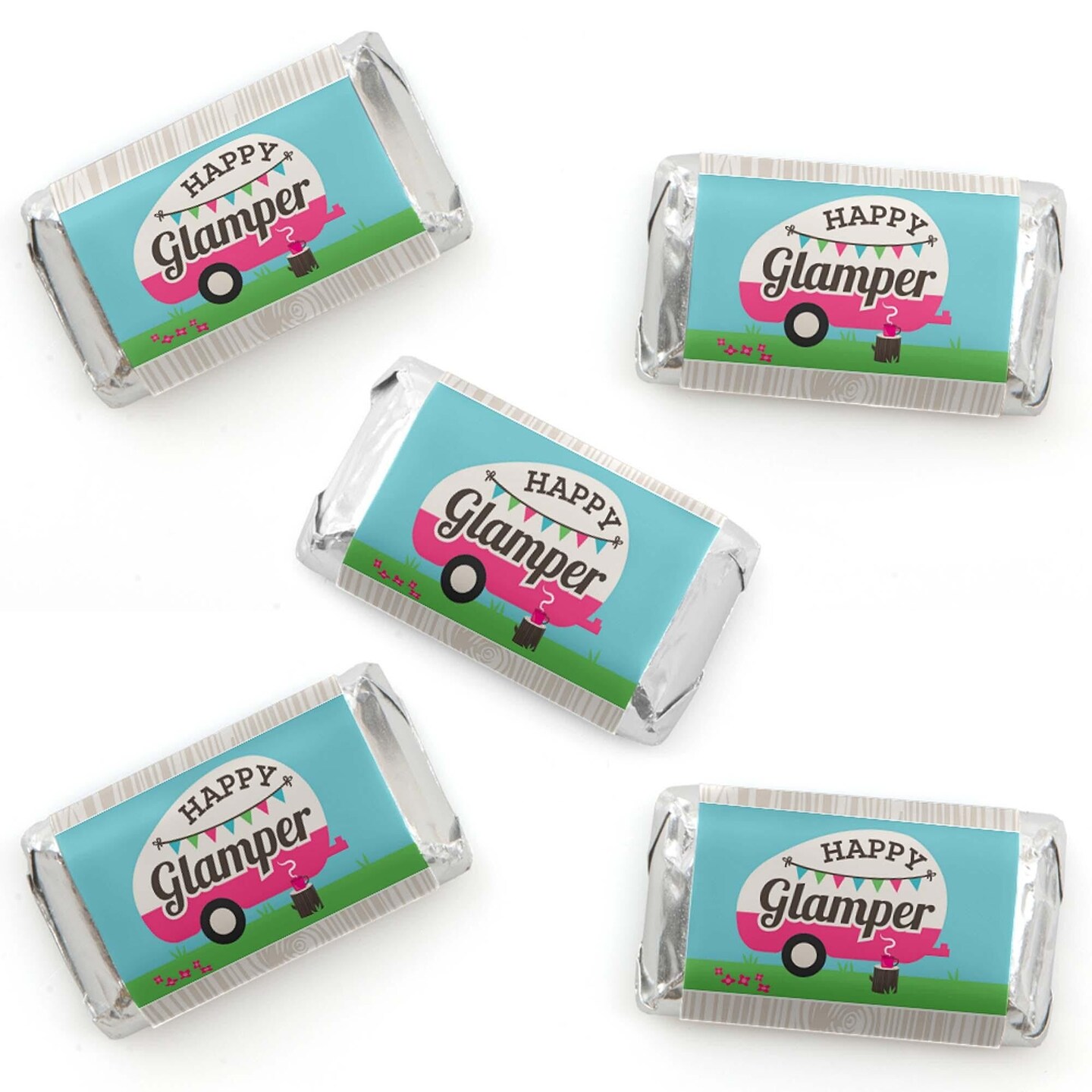 Big Dot of Happiness Let's Go Glamping - Mini Candy Bar Wrapper ...