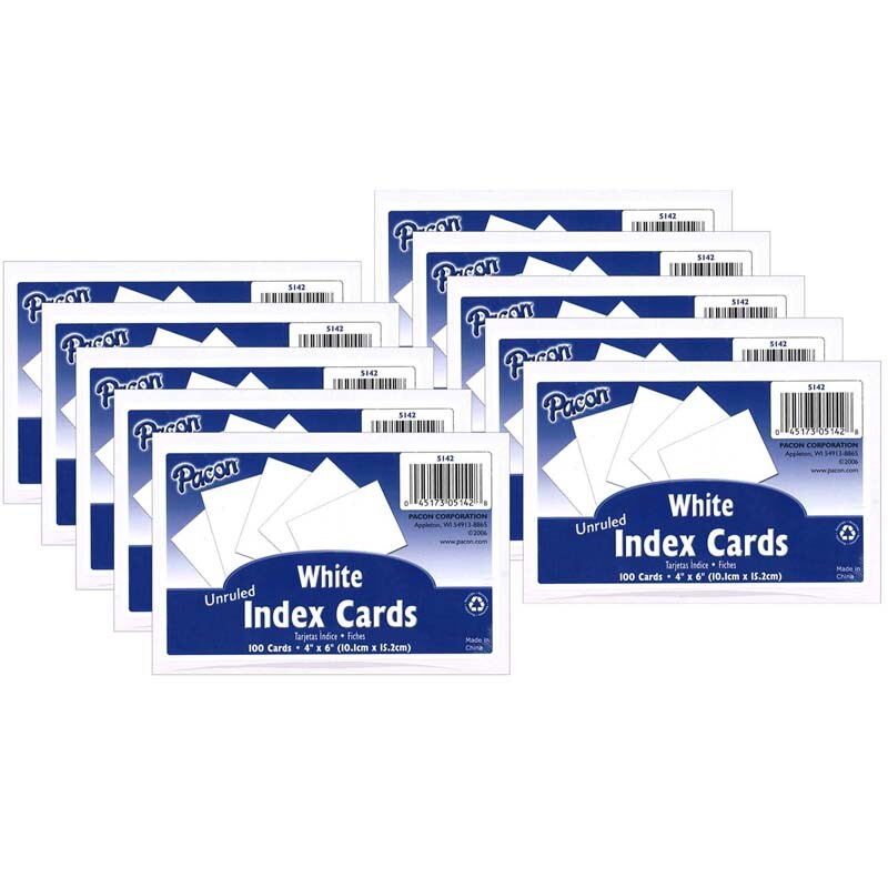 Index Cards, White, Unruled, 4" X 6", 100 Per Pack, 10 Packs | Michaels