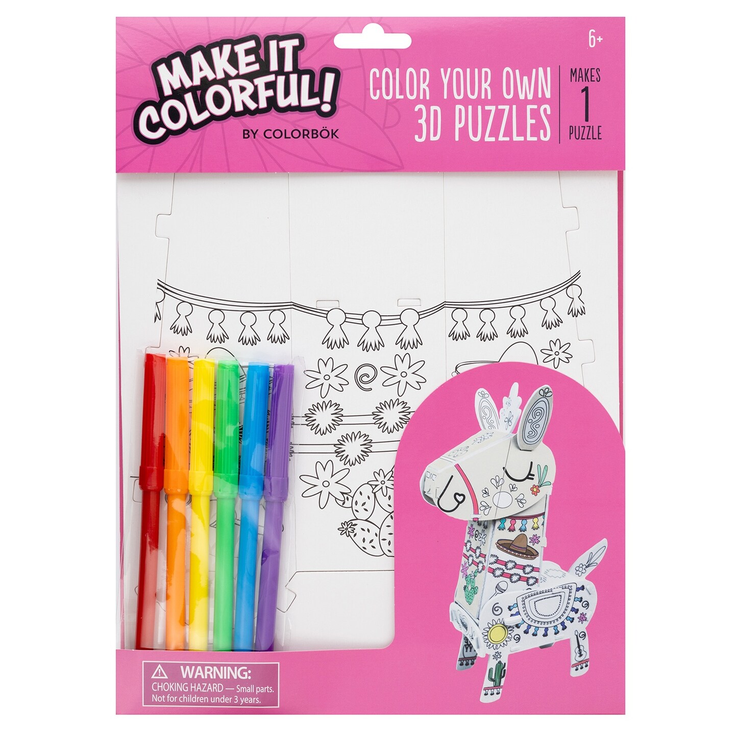 Colorbok Make It Colorful! Color Your Own 3D Puzzle-Llama | Michaels