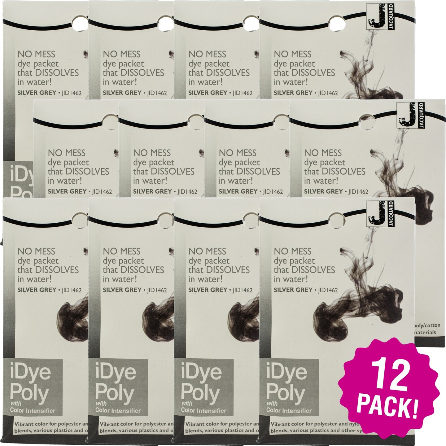 Multipack of 12 - Jacquard iDye Poly Fabric Dye 14g-Silver Grey | Michaels