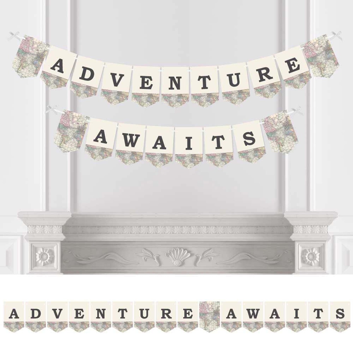 Big Dot of Happiness World Awaits - Travel Themed Party Bunting Banner ...