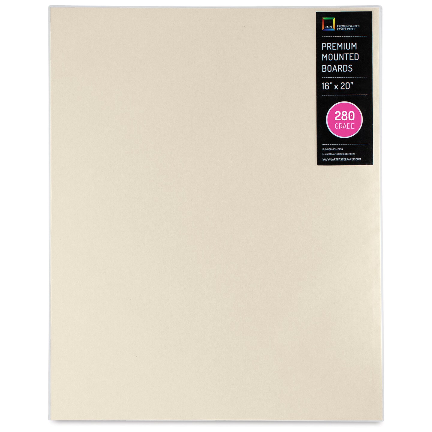 UArt Premium Sanded Pastel Paper Board - 16" x 20", Neutral, 280 Grit ...