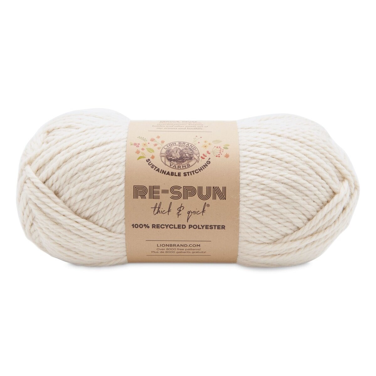 Lion Brand Re-Spun Thick & Quick Yarn - Whipped Cream, 223 yds, Color ...