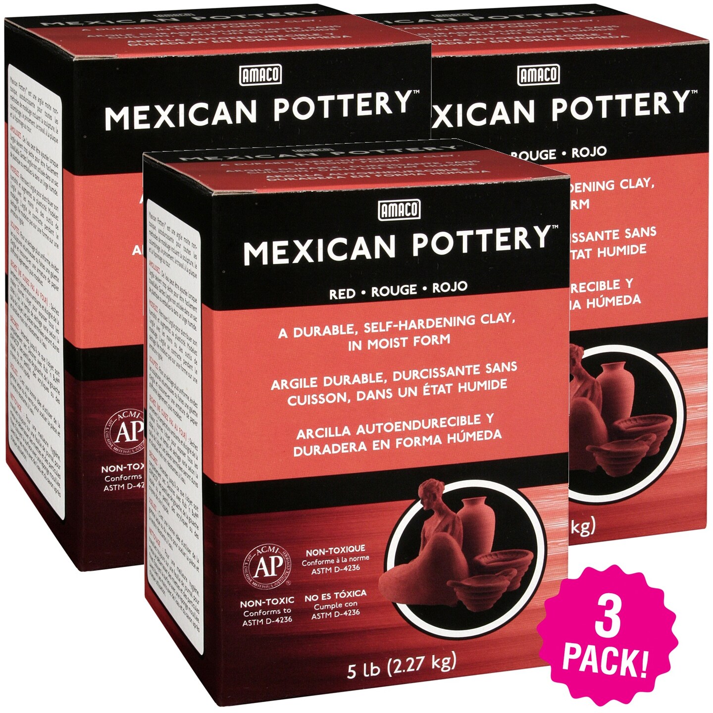 Multipack of 3 - Mexican Self-Hardening Clay 5lb-Red | Michaels