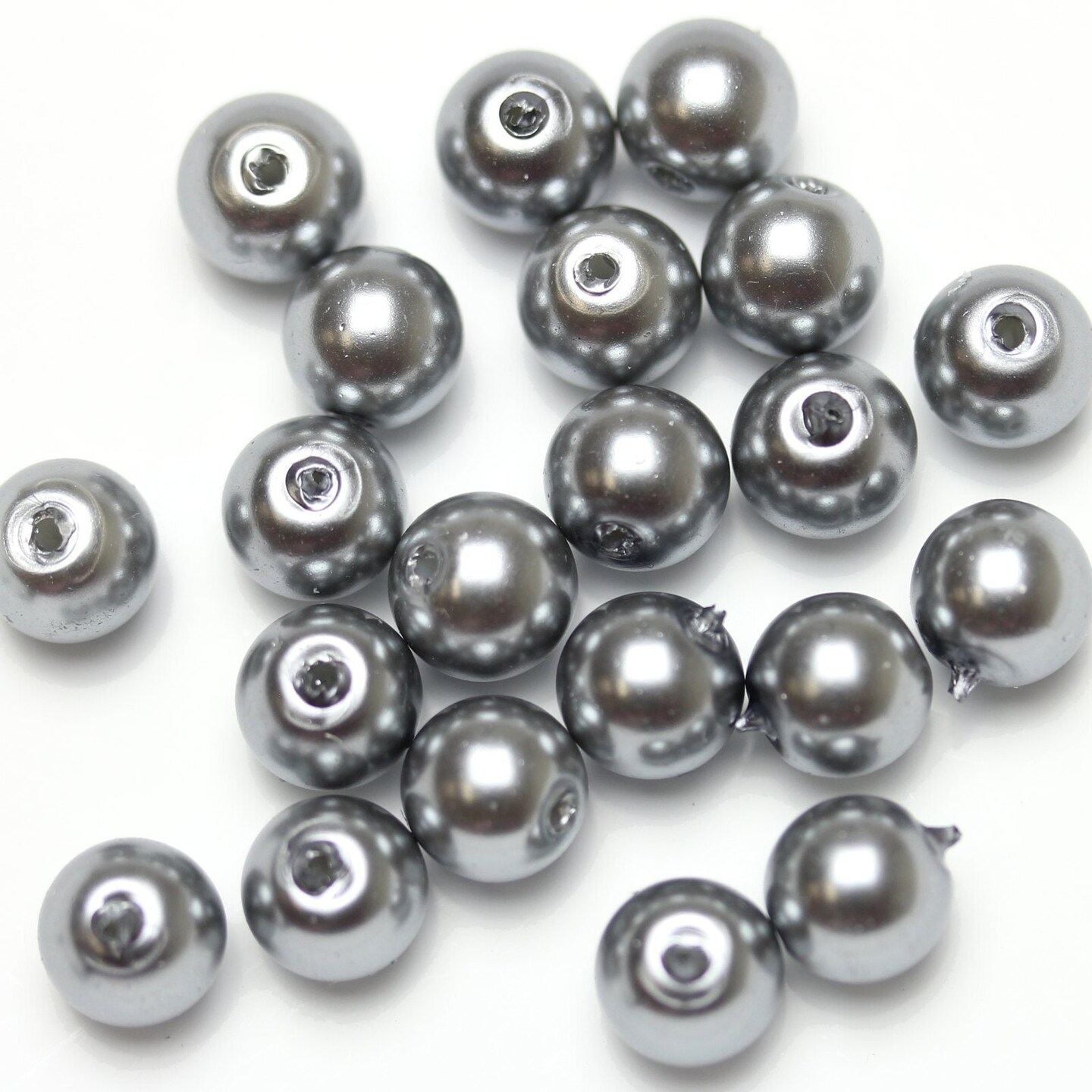 Glass Pearl 8mm Round Light Grey Beads | Michaels