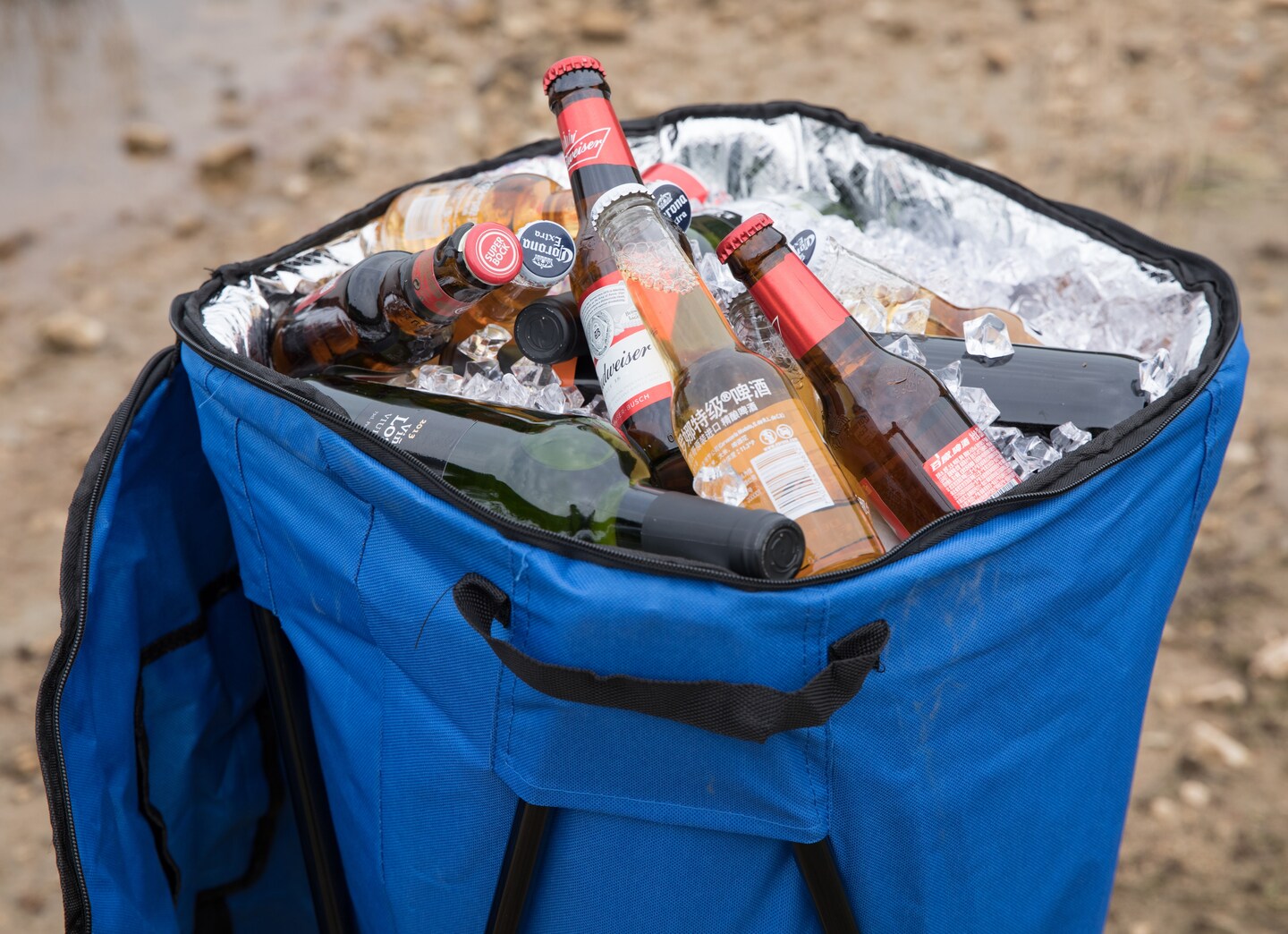 Folding Camping Outdoor Cooler Bag, Blue | Michaels