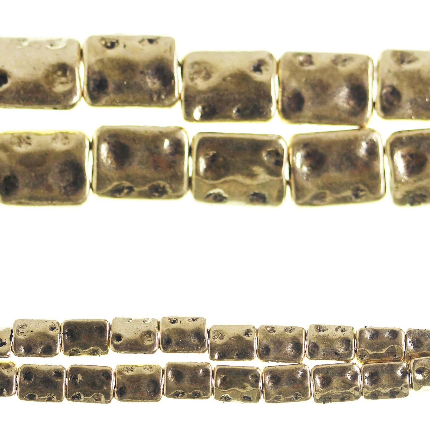Metal Gold Tone Flat Rectangle Beads 8x10mm | Michaels