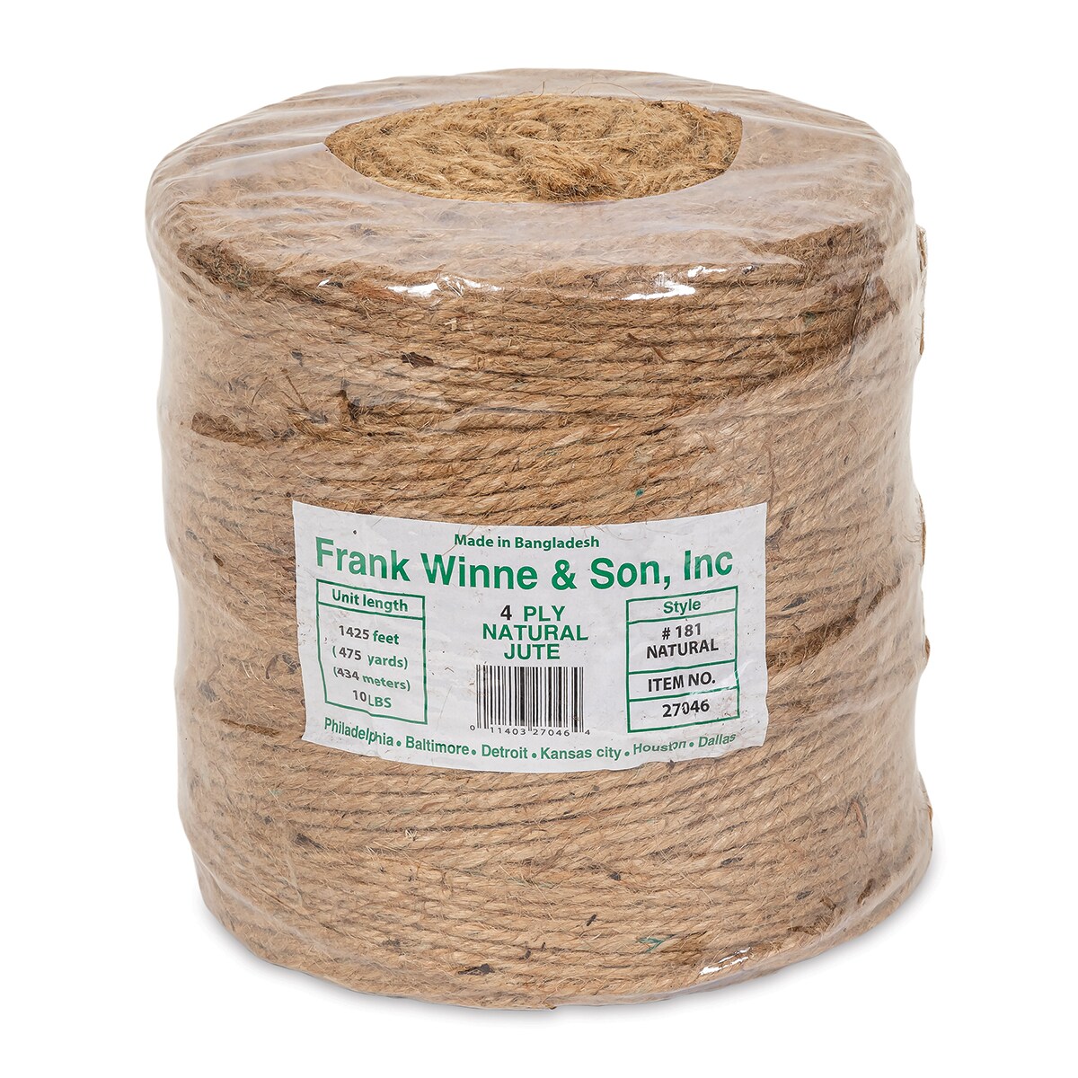 Frank Winne and Son Jute Twine - Natural, Ball, 4-Ply, 1420 ft | Michaels