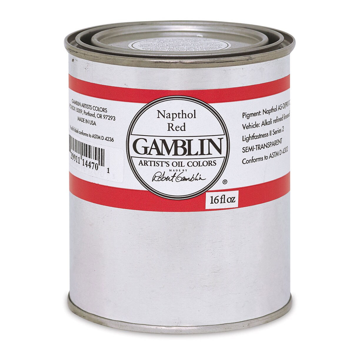 Gamblin Artist's Oil Color - Naphthol Red, 16 oz Can | Michaels