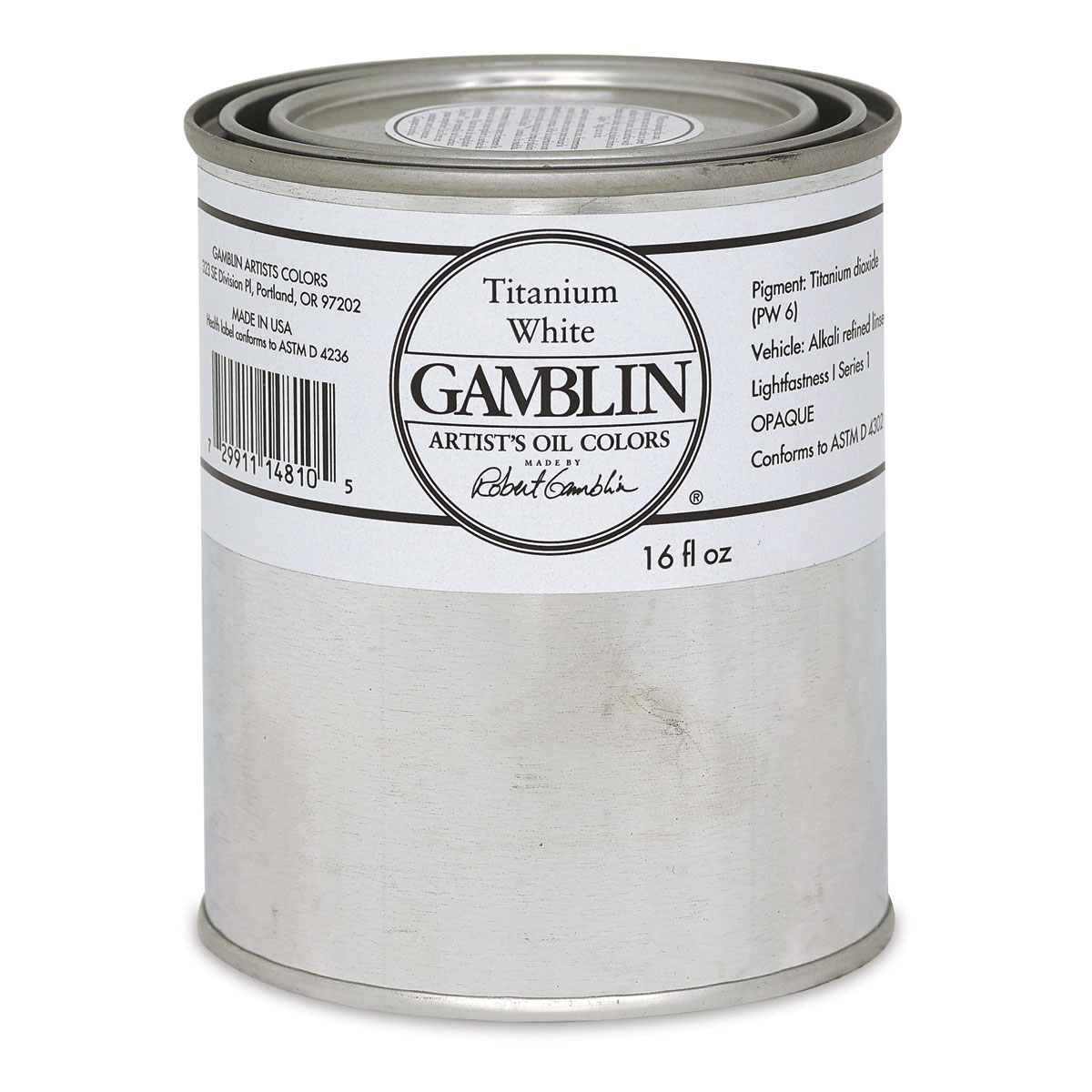 Gamblin Artist's Oil Color - Titanium White, 16 oz Can | Michaels