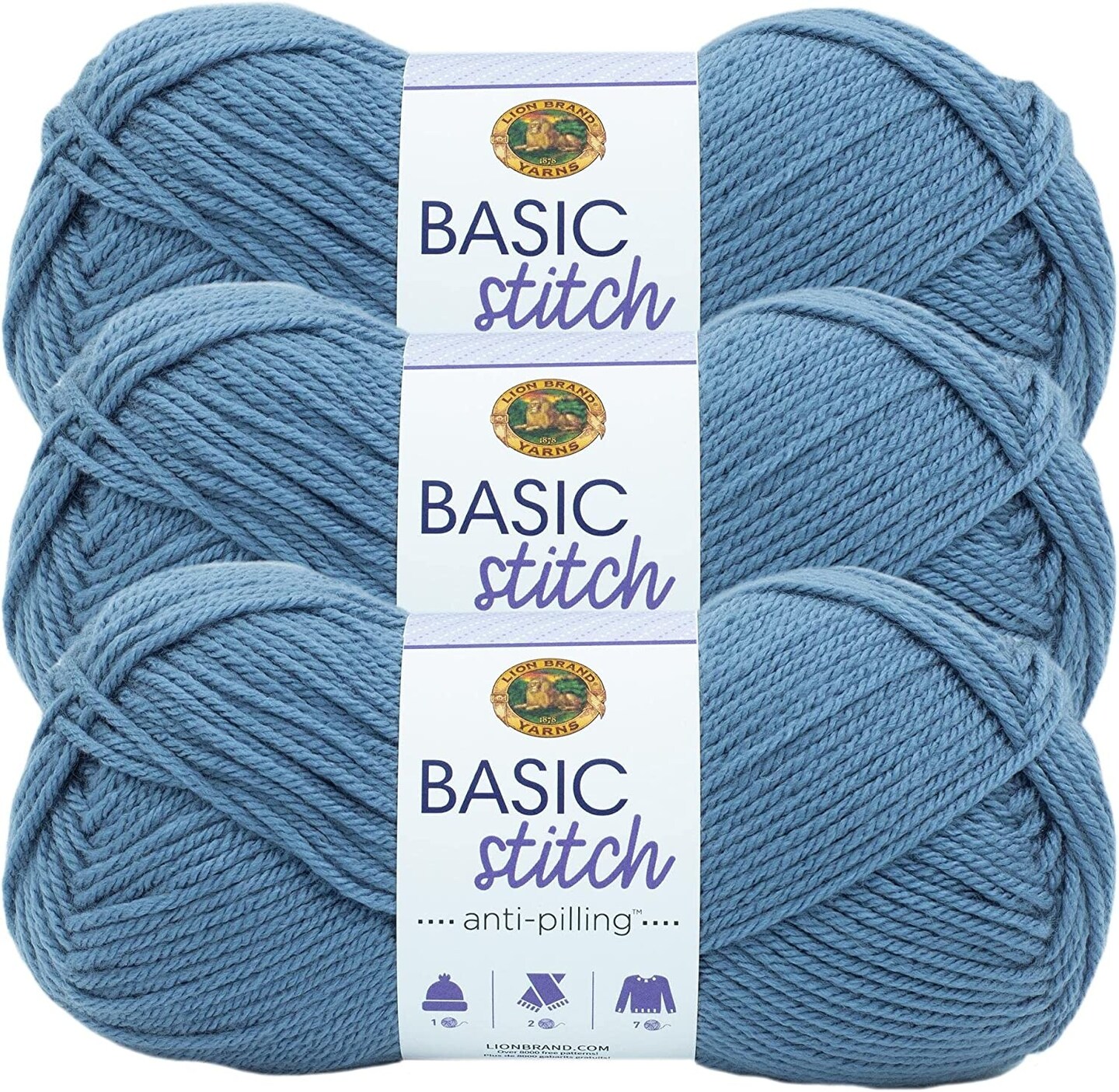 (Pack of 3) Lion Brand Basic Stitch Anti-Pilling Yarn-Stonewash | Michaels