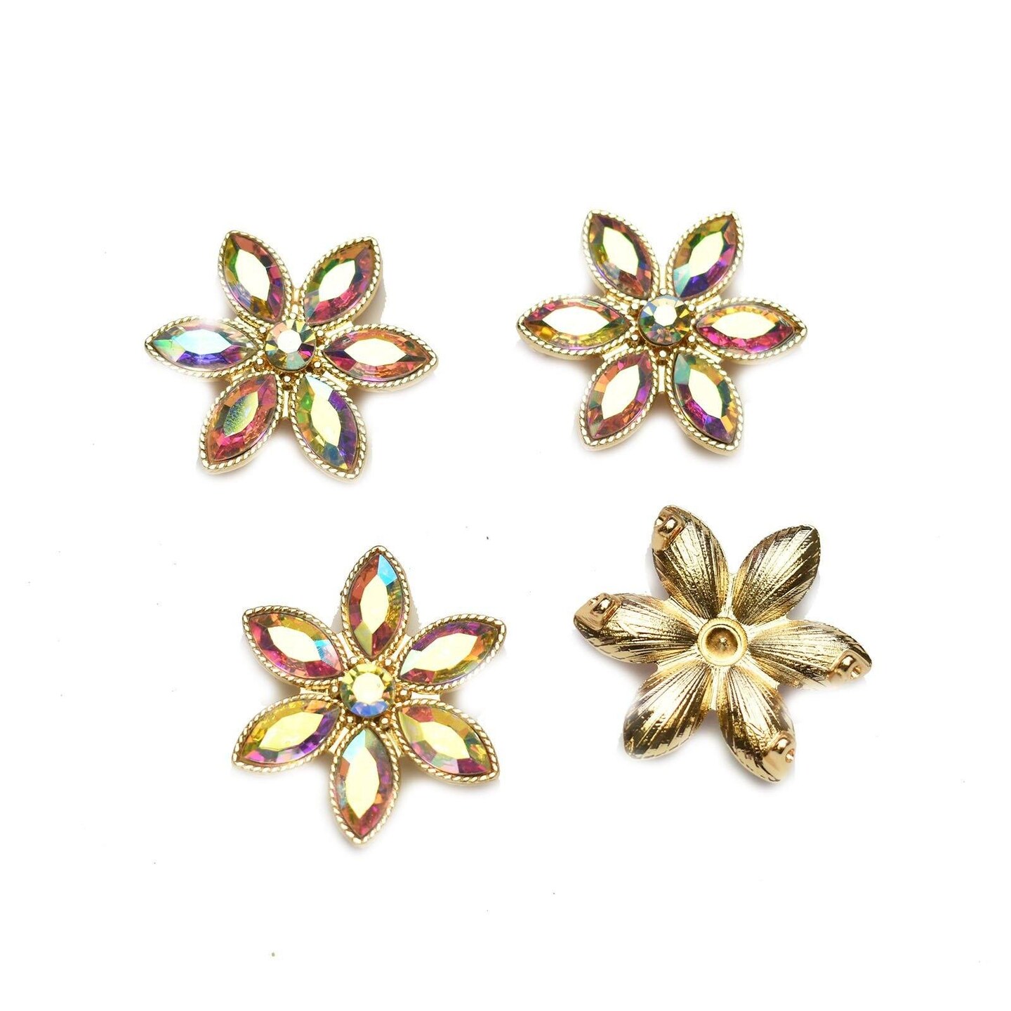 Crystal Glass & Metal Flower Slider 33mm | Michaels