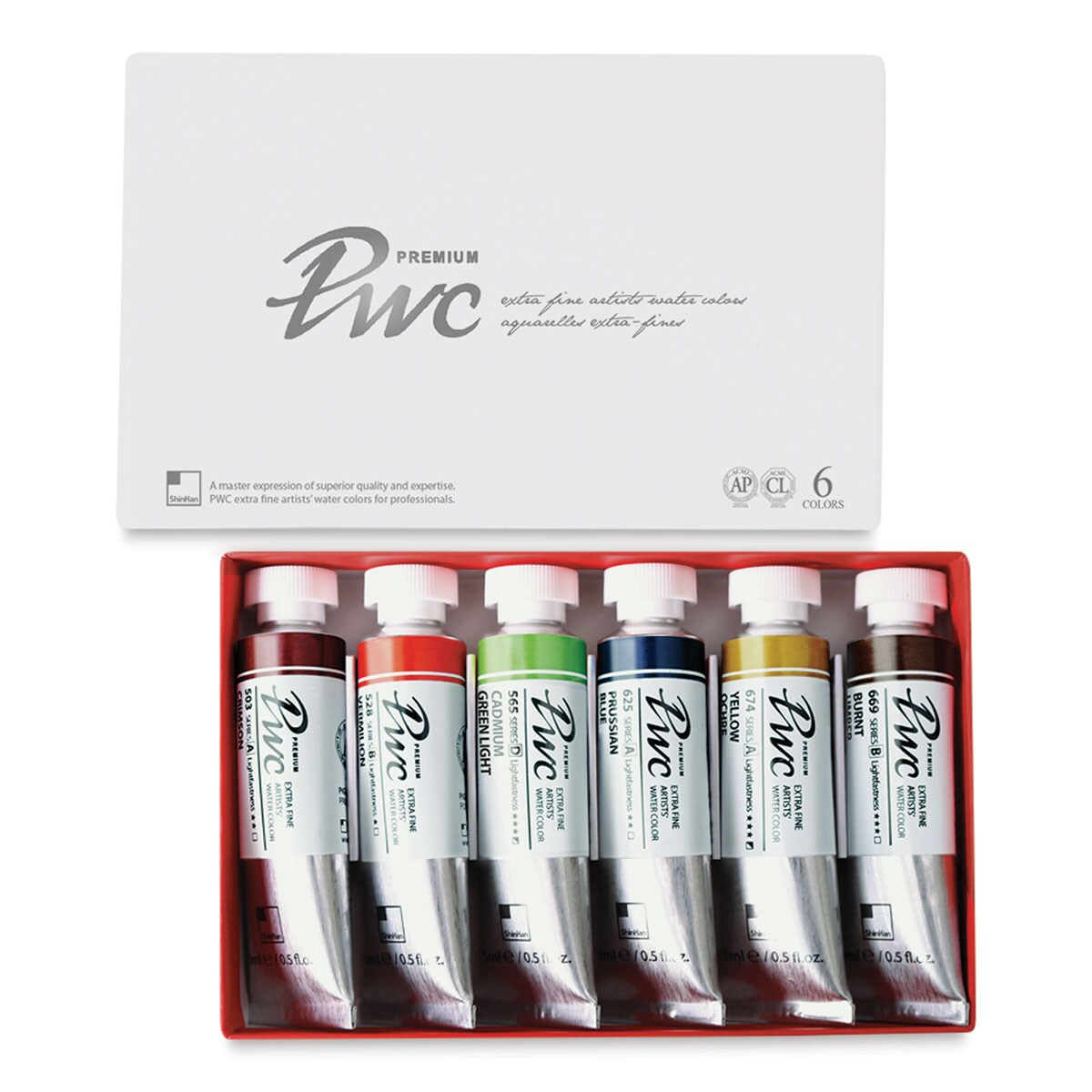 PWC Extra Fine Professional Watercolor - B, Set of 6, Assorted Colors ...