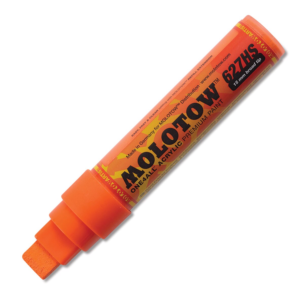 Molotow One4All Acrylic Marker - 15 mm Tip, Dare Orange, Square Tip ...