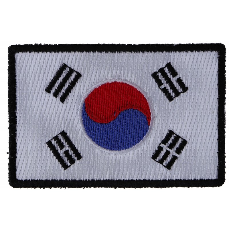 Patch, Embroidered Patch (Iron-On or Sew-On), South Korean Korea Flag ...