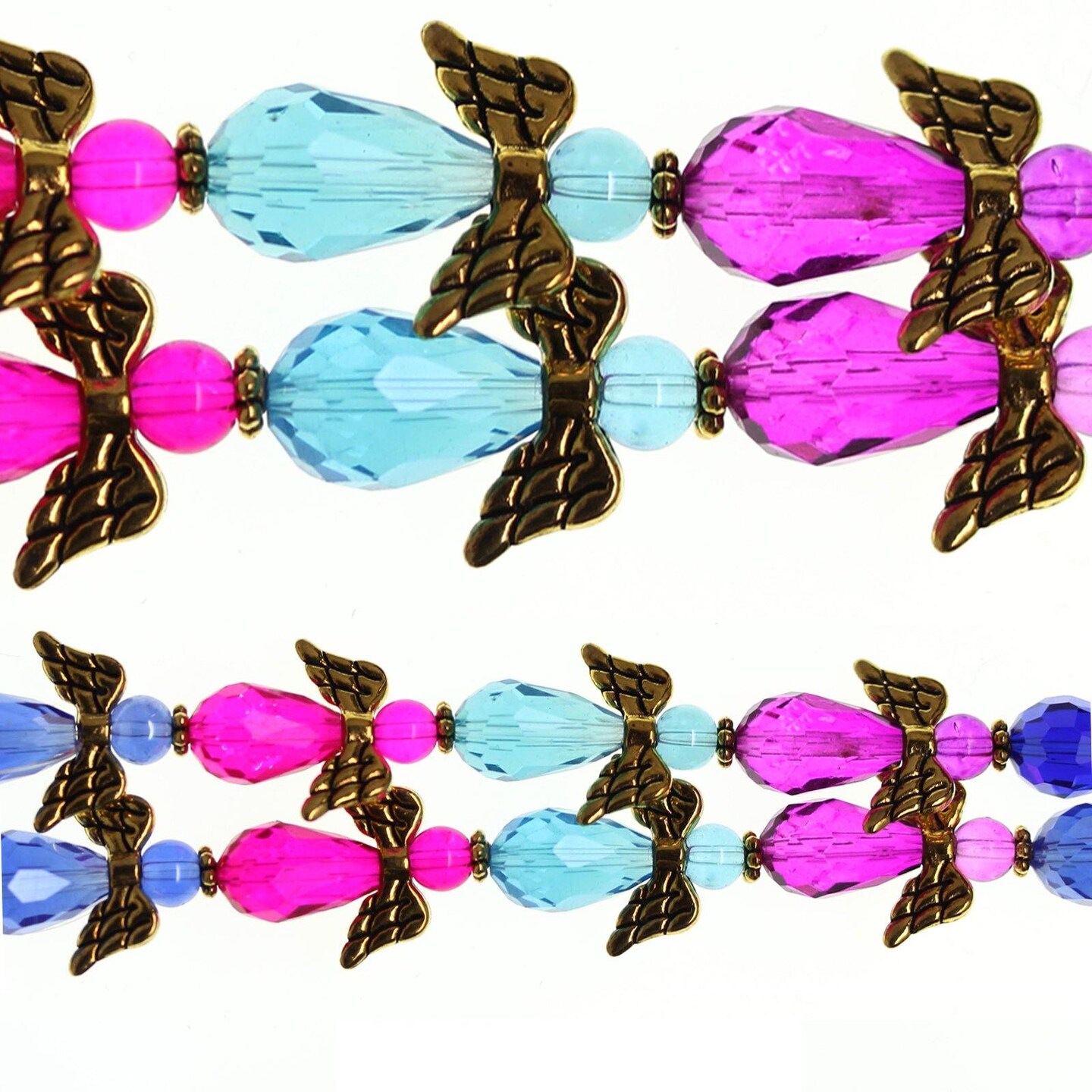 Glass and Gold Tone Plated Metal Multi Angel Bead Mix | Michaels