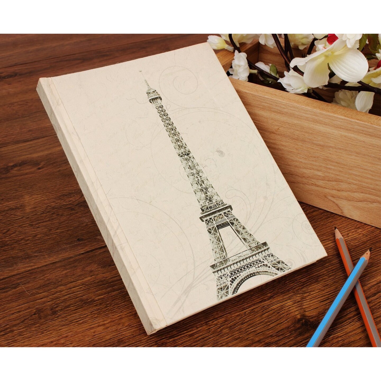 Hardcover Travel Unlined Diary Journal Record Book with Printed Eiffel ...