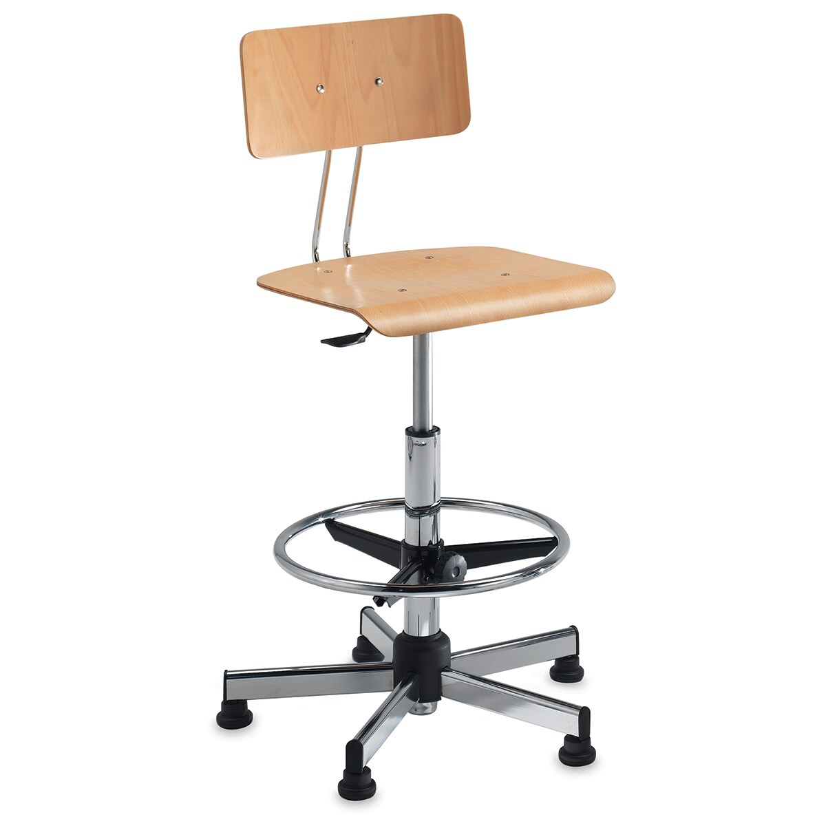 Bieffe Drafting Chair - Birch and Chrome | Michaels